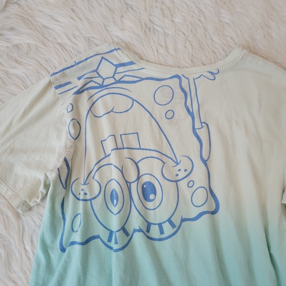 SpongeBob Squarepants | Tops | Spongebob Crop Top Rare Boxy Ombre Blue ...